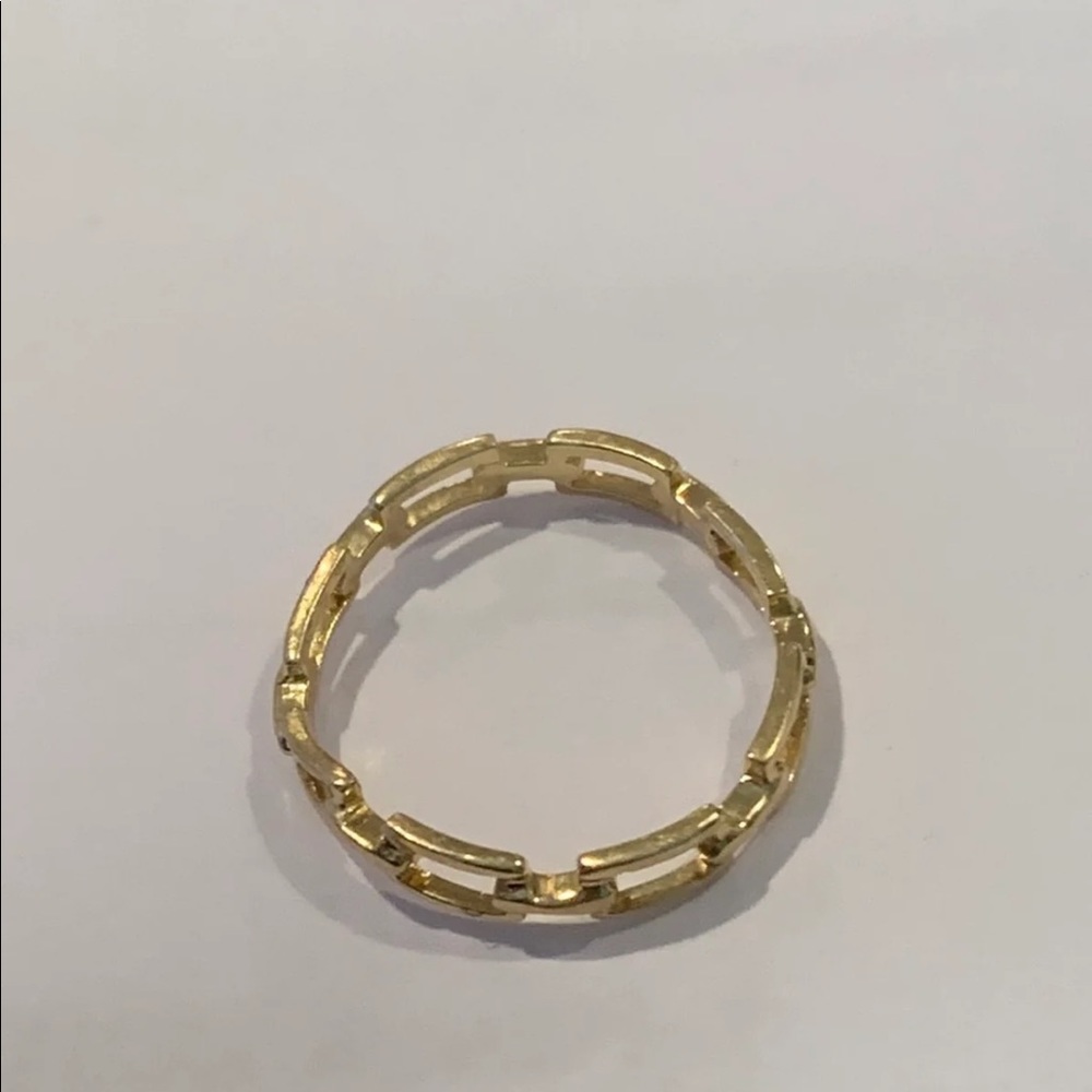 Bony Levy 14k Gold Link Stacking Ring Size 5 - Gem